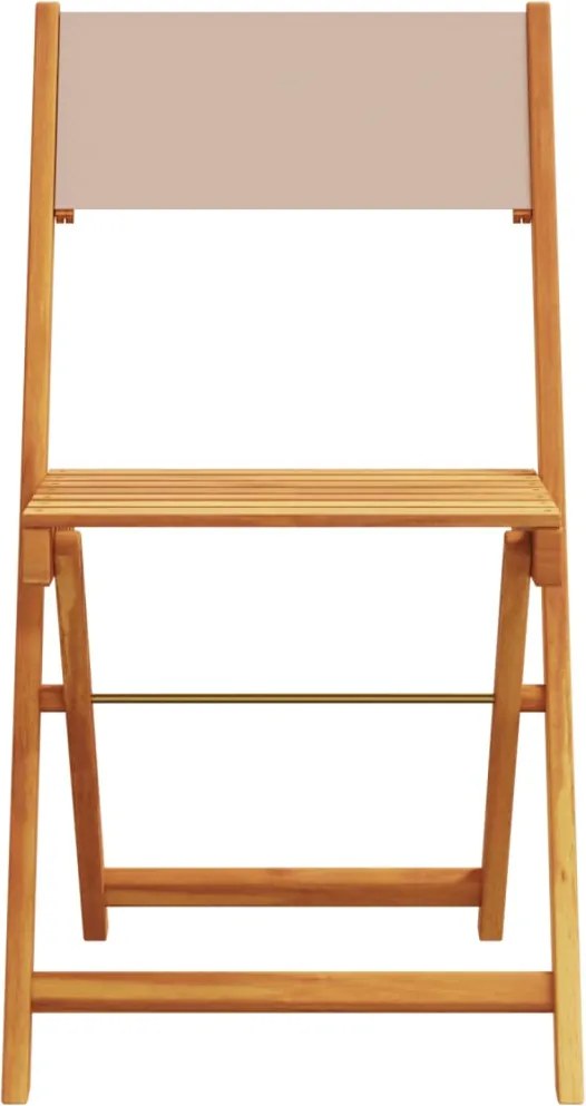 5dílný zahradní jídelní set taupe textil a masivní dřevo 3281786
