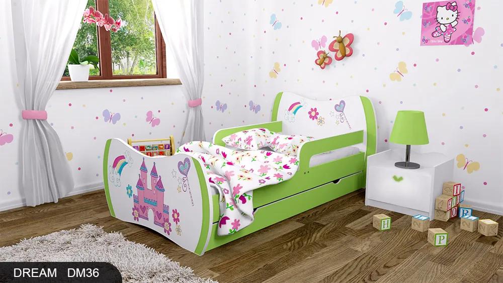 Dětská postel Dream vzor 36 160x80 cm zelená