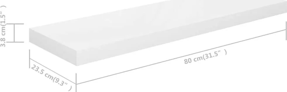 vidaXL Plovoucí nástěnné police 4 ks 80 x 23,5 x 3,8 cm MDF [323753] Barva: Betonová šedá