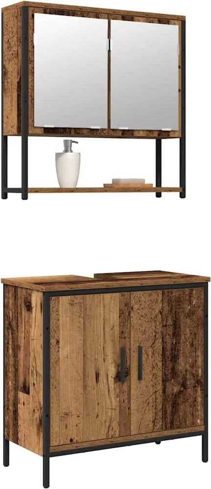 Sada koupelnového nábytku 2 ks Hnědá 60 x 30 x 60 cm 3334322