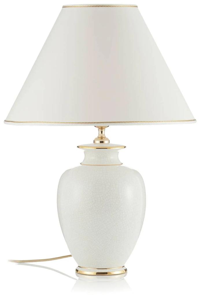 Stolní lampa Giardino Craclee v bílé, Ø 40 cm