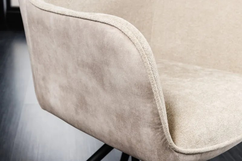 Designová otočná židle Rahiq šampaňský samet