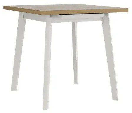 Rozkládací čtvercový stůl Harry 80 x 80/110 I L, Barva dřeva: bílá-L, Barvy nožiček: Sonoma