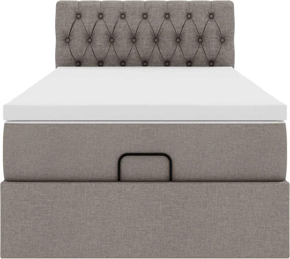 Osmanský rám postele s matrací taupe 90x190cm textil 3311508