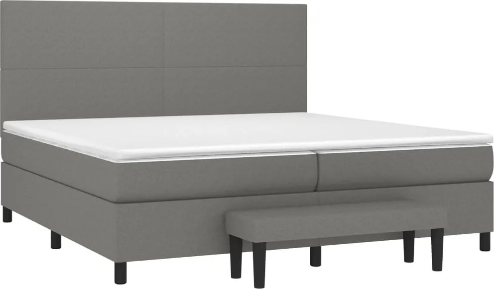 Box spring postel s matrací tmavě šedá 200x200 cm textil 3136462