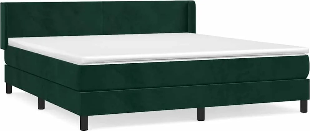 Box spring postel s matrací tmavě zelená 180x200 cm samet 3130856