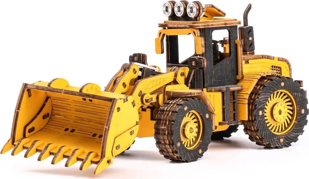 3d puzzle robotime rokr 3d dřevěné puzzle buldozer 211 dílků