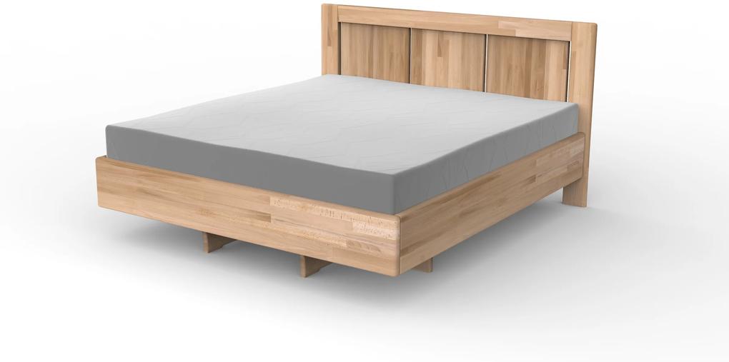 Masivní postel ANDROMEDA - Solwo Design Dřevo a odstín oleje: BUK Cink - Olej odstín BO102, Rozměr spací plochy: 200x200