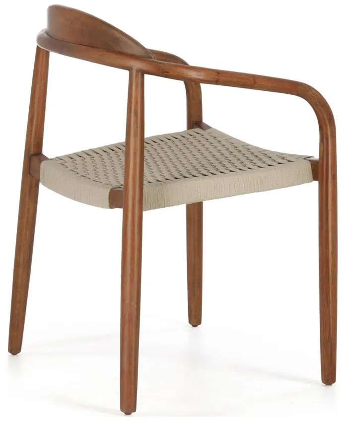 OnaDnes -20% Ořechová dřevěná jídelní židle Kave Home Nina s béžovým výpletem