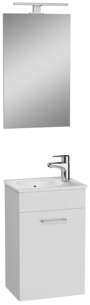 Koupelnová skříňka s umyvadlem zrcadlem a osvětlením Vitra Mia 39x61x28 cm bílá lesk MIASET40B