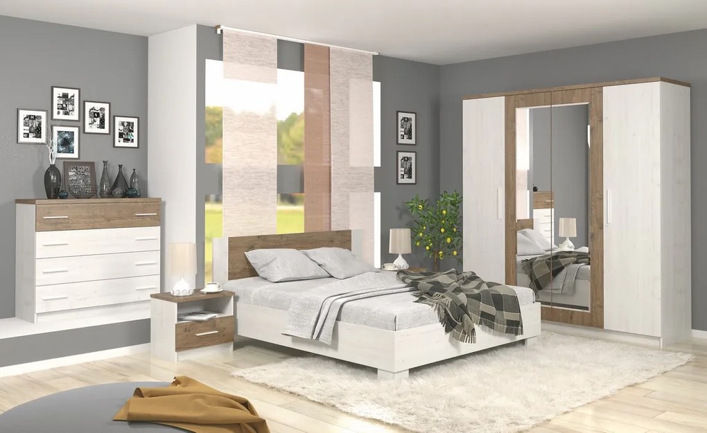 Casarredo Noční stolek 2 ks MARKOS dub sonoma/bílá