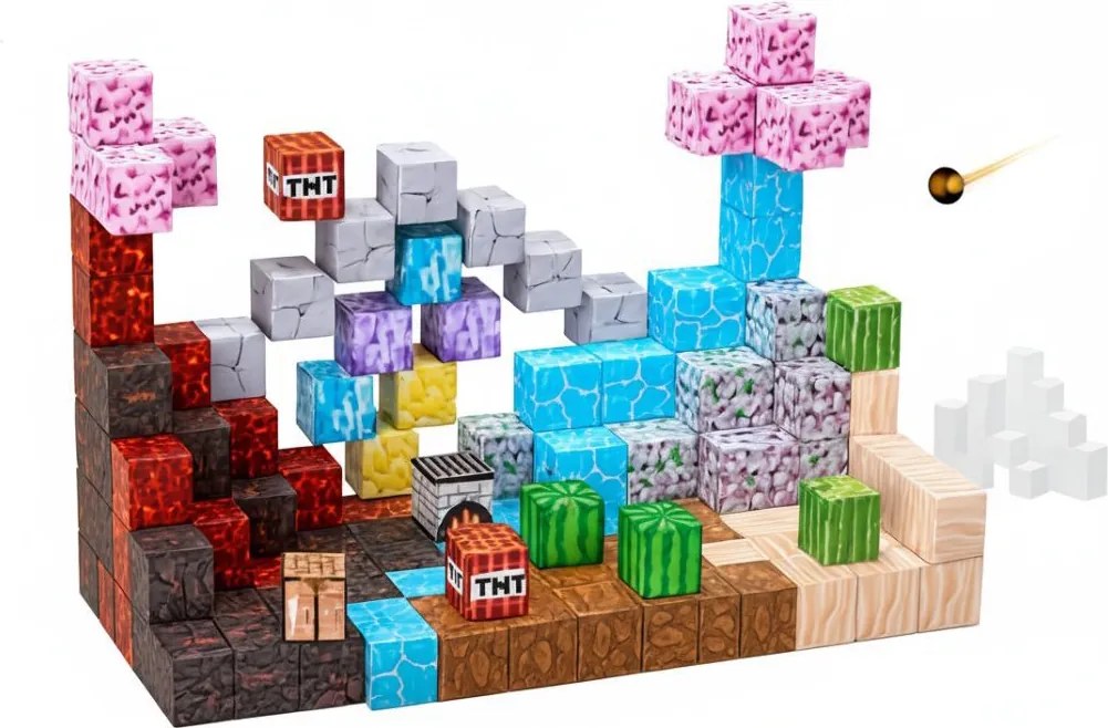 imex toys magnetická stavebnice 117 ks ve stylu minecraft ch1355
