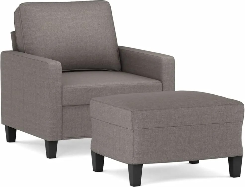Křeslo s podnožkou taupe 60 cm textil 3201036