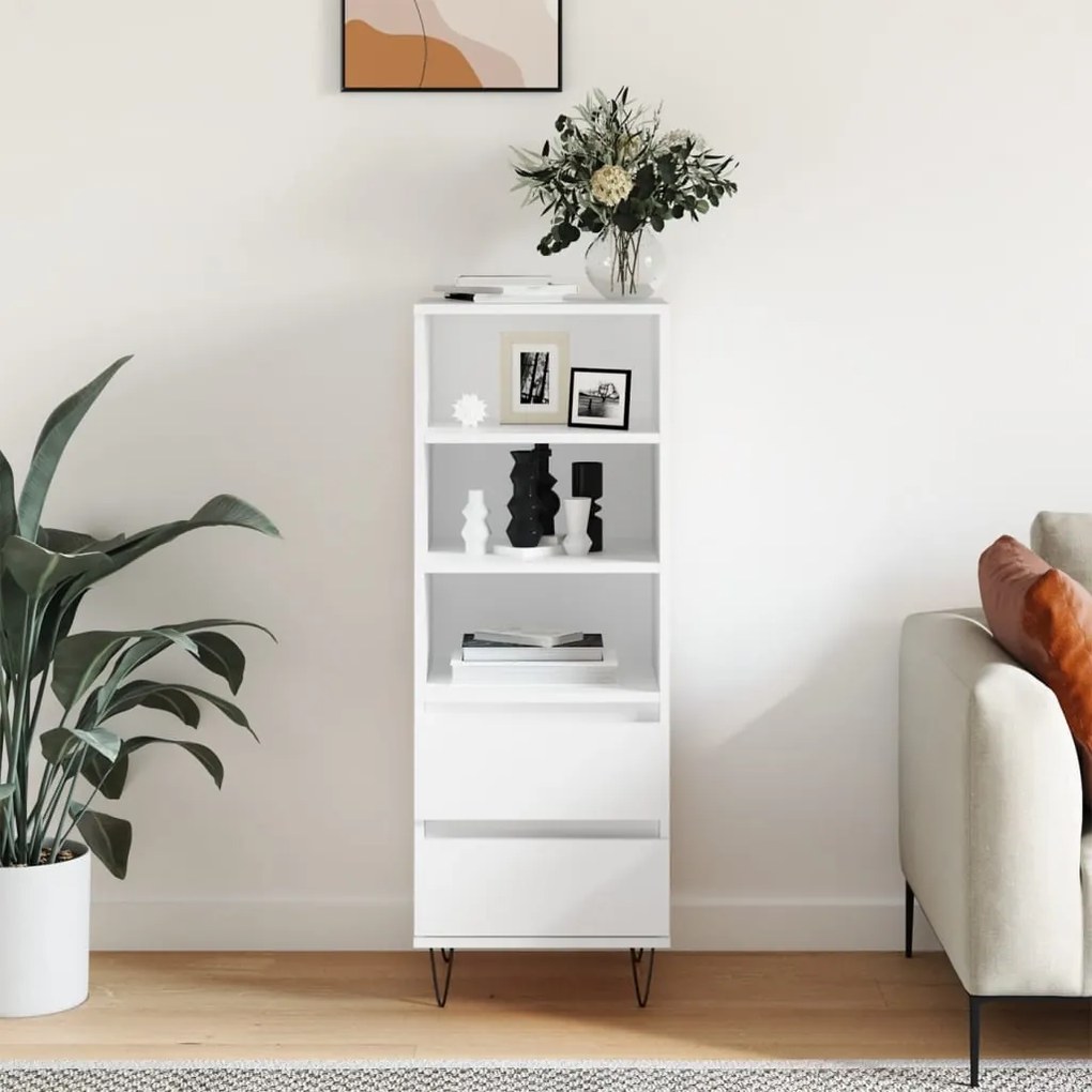 Skříň highboard bílá 40 x 36 x 110 cm kompozitní dřevo