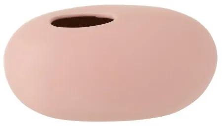 Světle růžová keramická oválná váza Matt Pink L - 24,5*14,5*13 cm