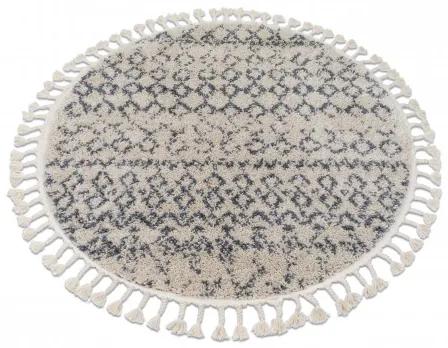 Dywany Luszczow Kusový koberec kulatý BERBER AGADIR GO522, krémovo šedý Rozměr koberce: 160 cm KRUH