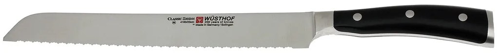 Nůž na chleba 23 cm, dvojité zoubkované ostří, Wüsthof Classic Ikon 4163/23