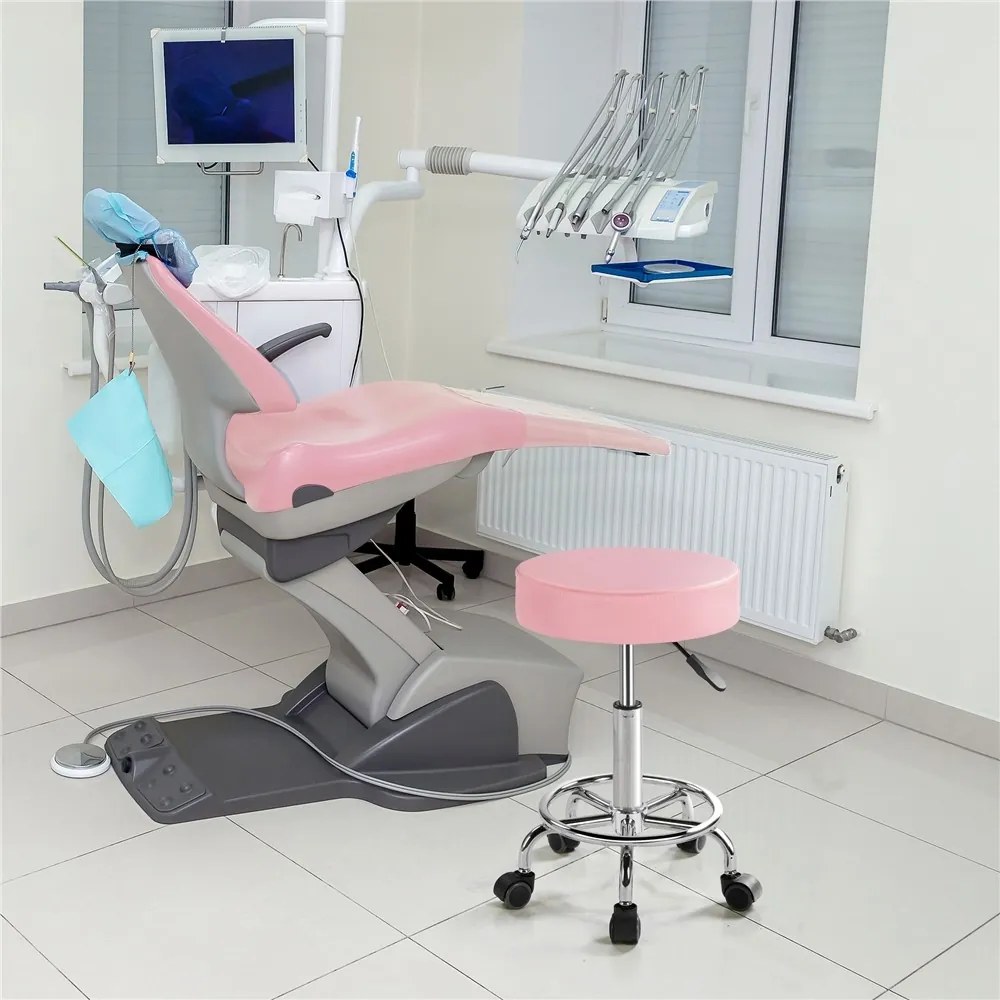 Barová židle Yaheetech – růžová, umělá kůže (267477096388)