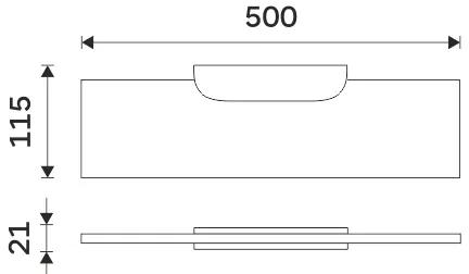 Police do koupelny skleněná, sklo bílé extra čiré matné, úchyt chrom, 50 cm NIMCO NIKAU NK 30091B-50-26
