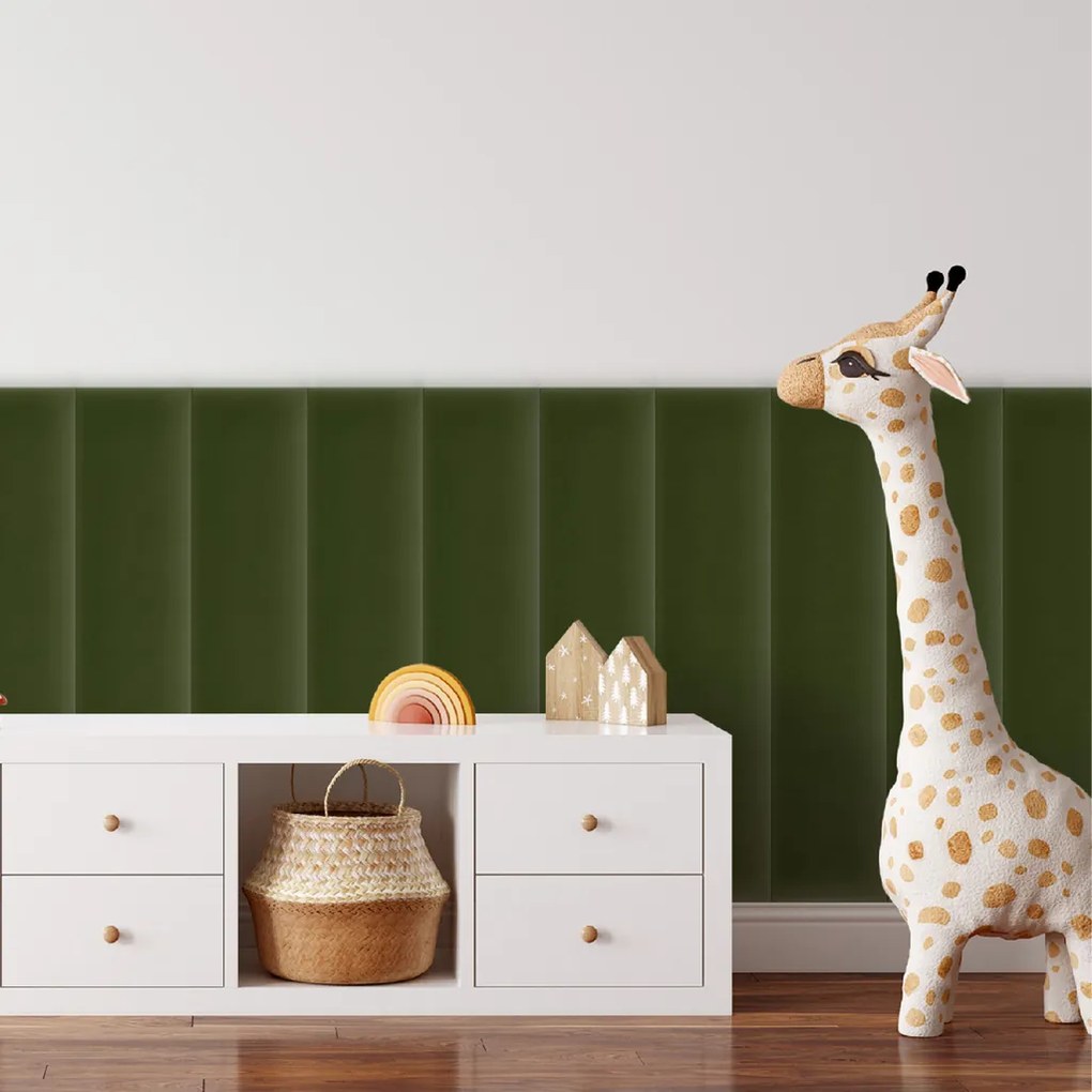 Sametový čalouněný panel - Obdélník - 70x30cm Farba: Khakizelená