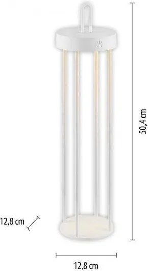 LD 19301-16 ANSELM LED stolní lampa na baterie bílá 50cm dotykový stmívač IP44 zahradní svítidlo 2700K - JUST LIGHT