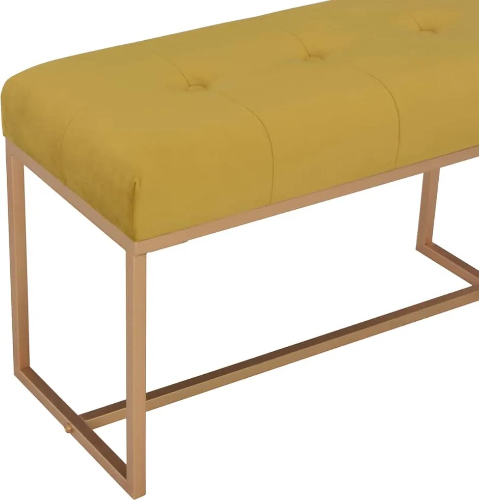 Lavice 80 cm hořčicová sametová 247556