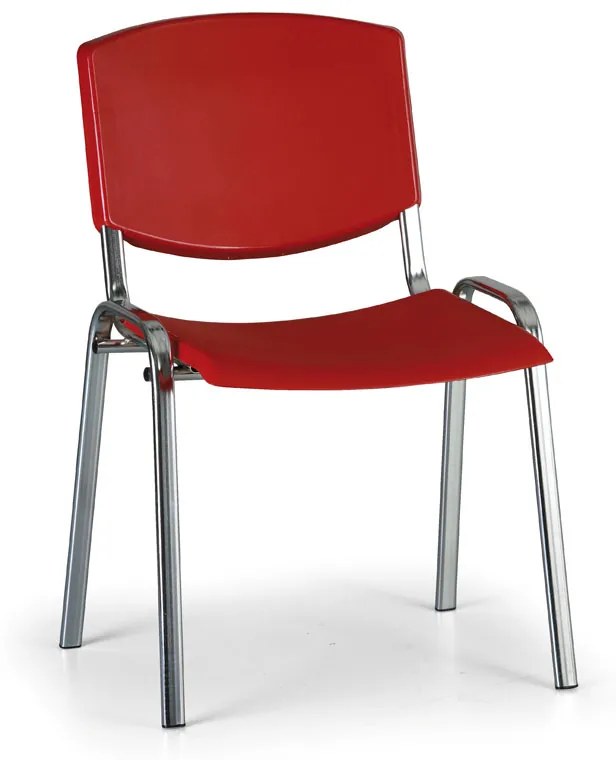EUROSEAT Konferenční židle SMILE, chromovaná konstrukce, červená
