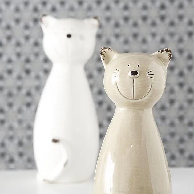 Dekorační soška kočka Hupsi Boltze porcelán, 2 druhy, 25x7 cm (cena za ks)