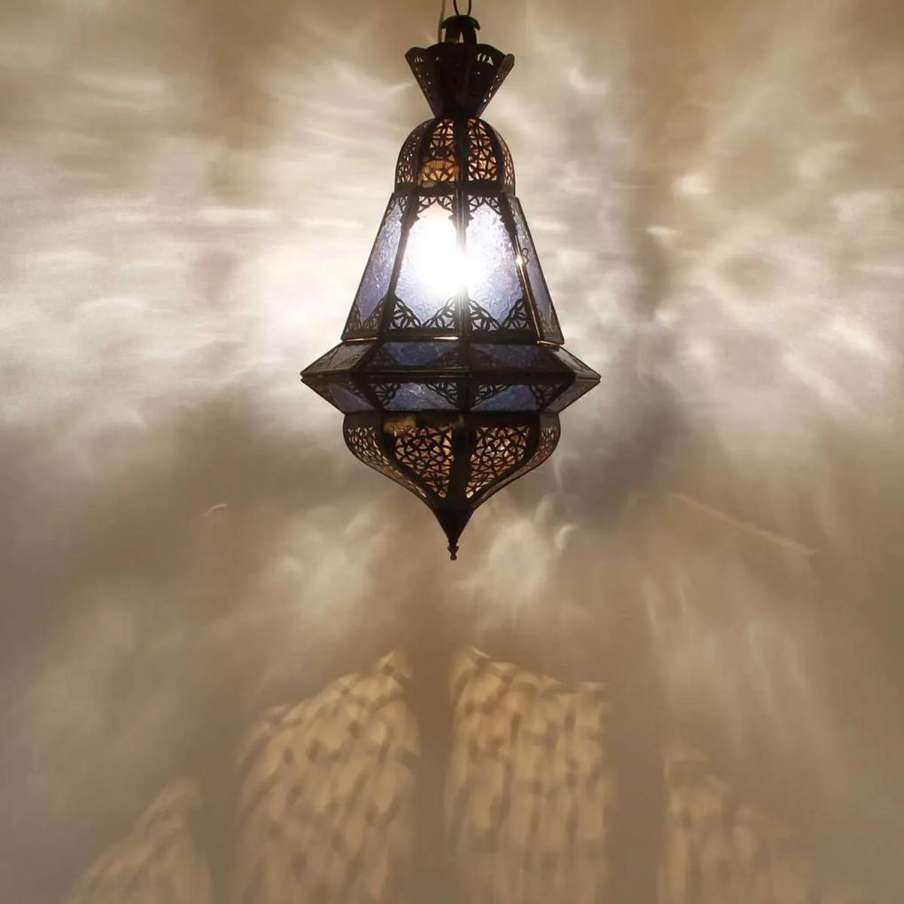 Marocká závěsná lampa Houta modrá