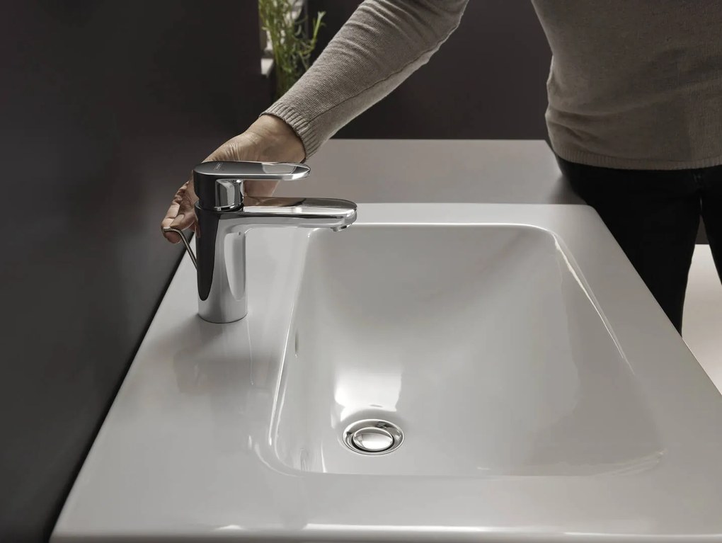 Hansgrohe Vernis Blend, umyvadlová baterie 100 s kovovou odtokovou soupravou s táhlem, EcoSmart, chromová, 71559000
