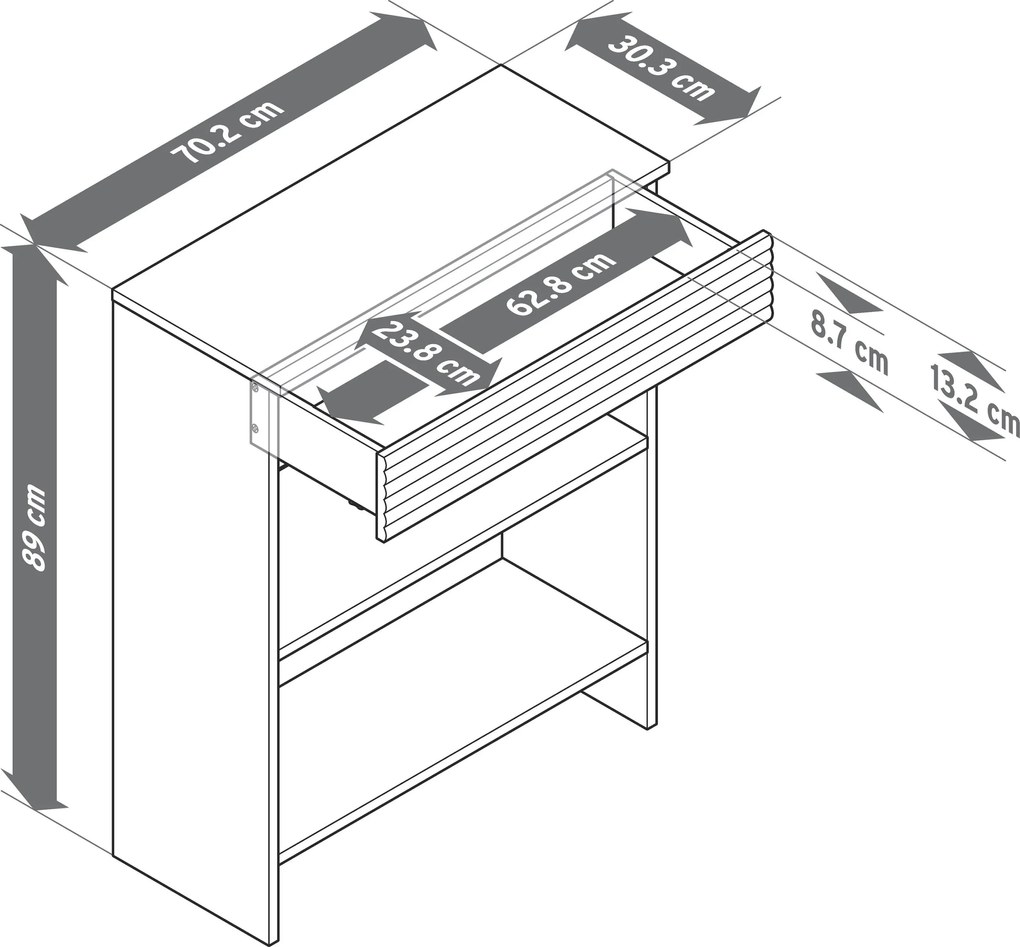 Tchibo - Konzolová skříňka se zásuvkou - barva: bílá