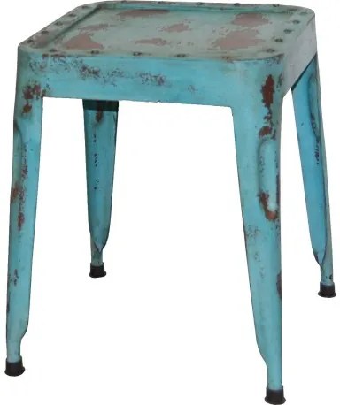 Industrial style, Modrá železná židle 45 x36 x36 cm (43)