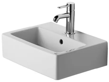 Duravit Vero - Umývátko 450x350 mm, s přepadem, s otvorem pro baterii, bílá 0704450000