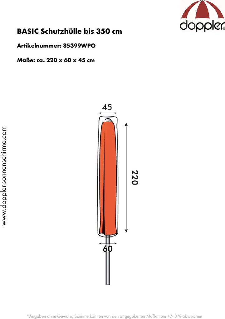Derby Basic - ochranný obal pro středové slunečníky do 350 cm