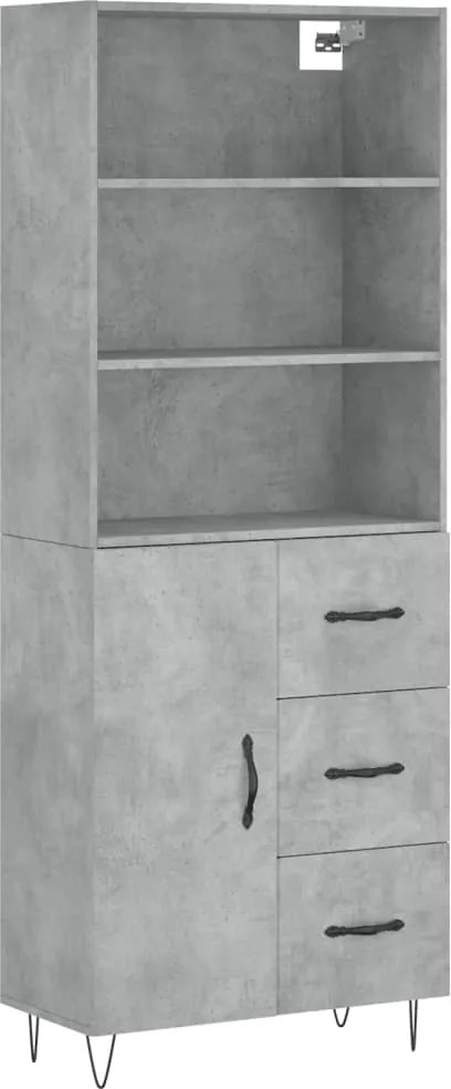 Skříň highboard betonově šedá 69,5x34x180 cm kompozitní dřevo 3189441
