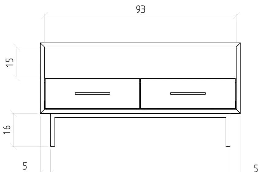 TV stolek z dubového dřeva v přírodní barvě 90x50 cm Abies – The Beds