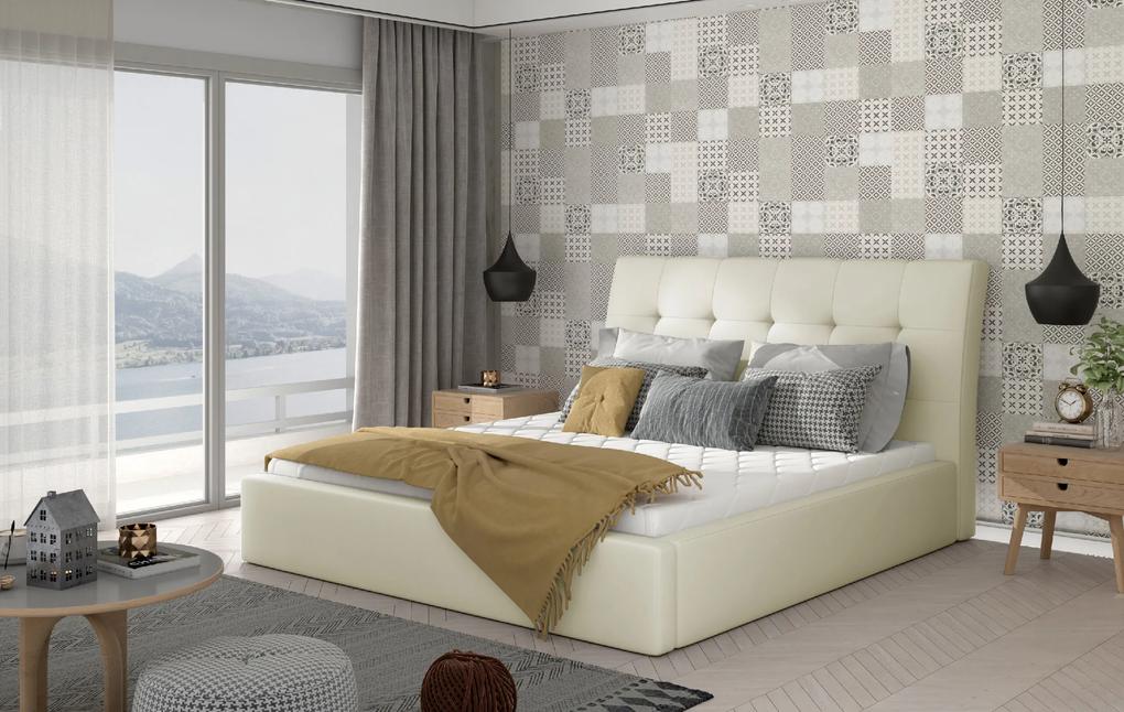Eltap Čalouněná postel Inge s úložným prostorem Materiál a barva potahu: Sawana 21 - šedá, Rozměry (cm): 140x200