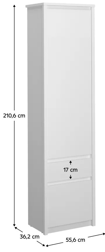 Kondela Regál 2D1S, bílá, ERODIN