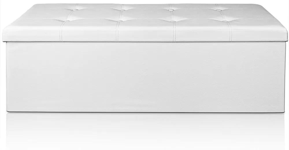 Casaria Taburet (lavice) bílý s úložným prostorem 115 x 38 x 38 cm 101621