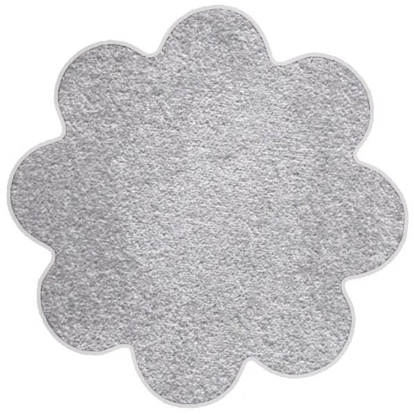 Vopi koberce Květinový koberec Eton šedý - 120x120 kytka cm