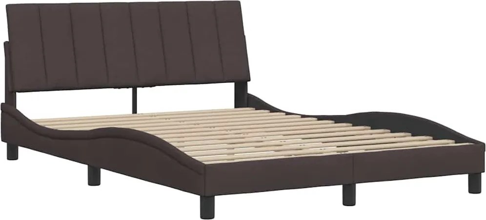 Rám postele bez matrace Hanko tmavě hnědá 120 x 200 cm textil 3310380