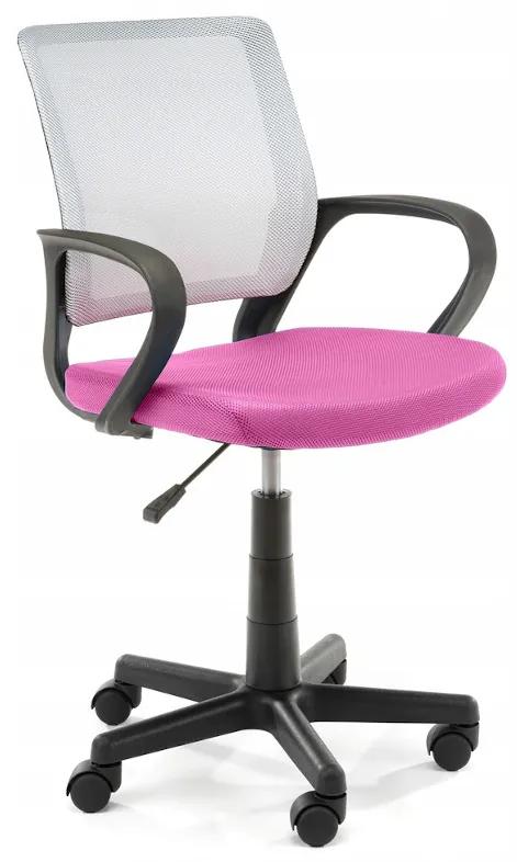 Kancelářská židle FD-6, 53x81-93x56,5, růžová/bílá