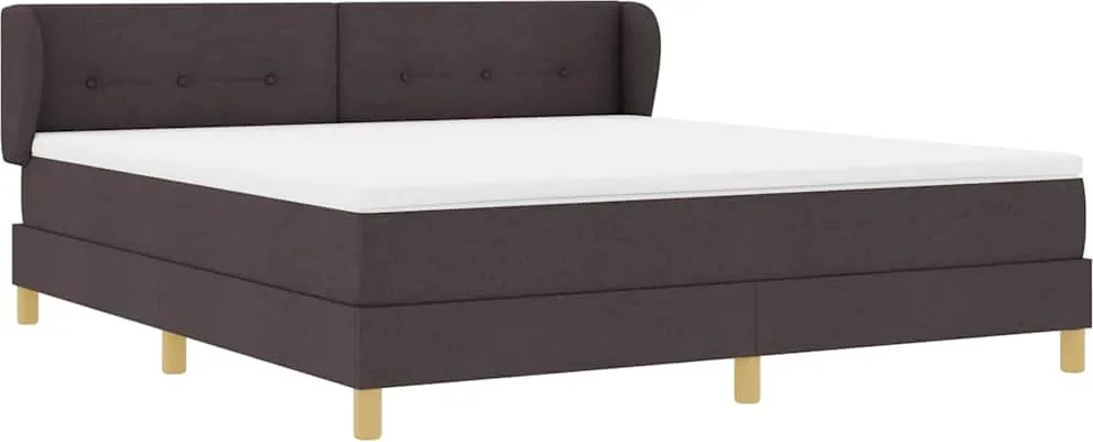 Postel s boxspringem s čelo Tmavě hnědá 180 x 200 cm textil 3340230