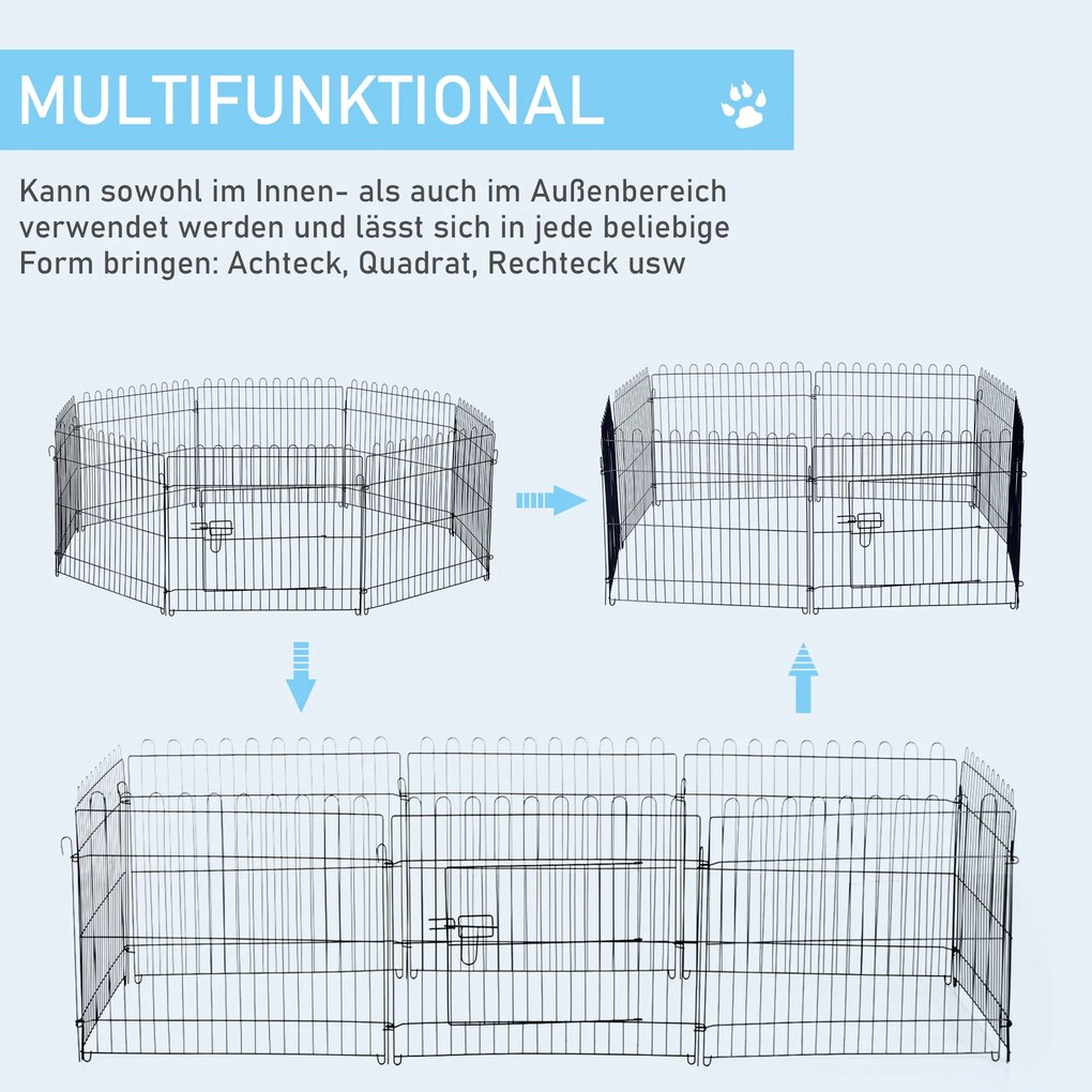 PawHut Puppy Run Flexibilní ohrádka pro štěňata, 5 velikostí, 71x61cm