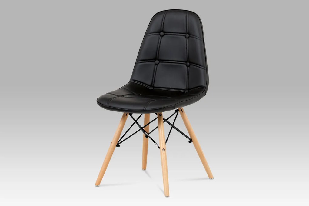 Jídelní židle v kombinaci ekokůže černá a buk CT-720 BK1