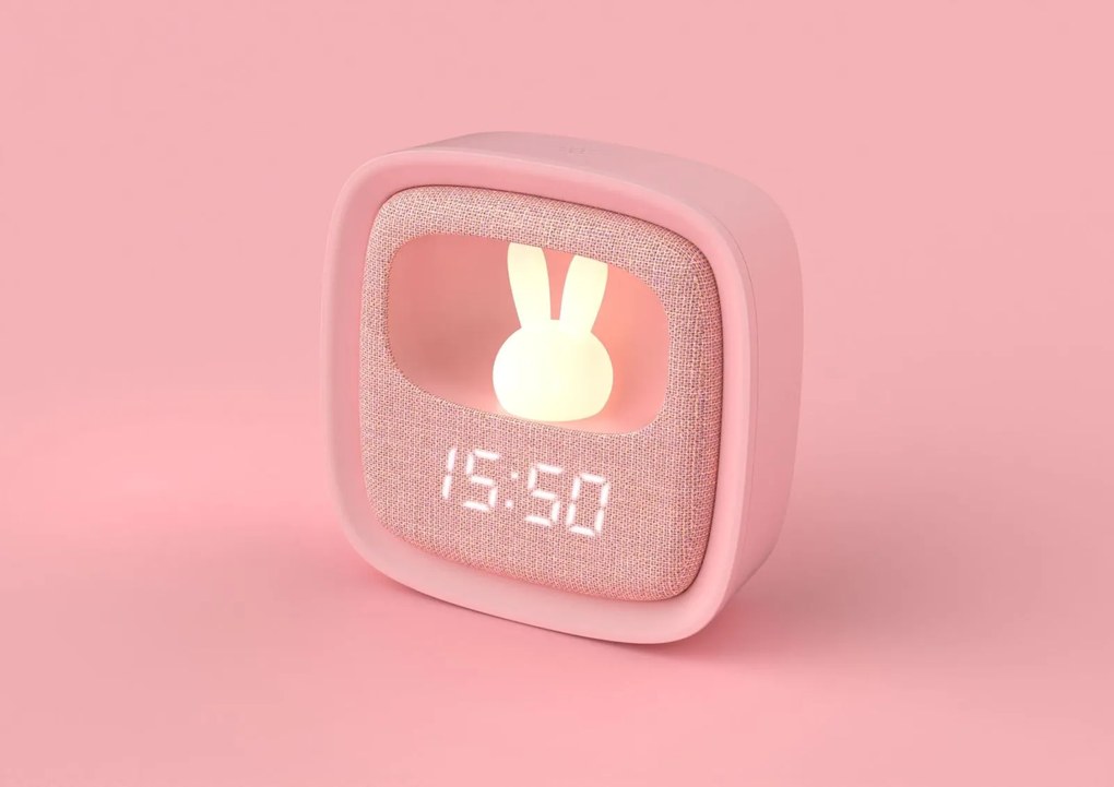 Budík a noční světlo - MOB Billy Clock and light - Pink