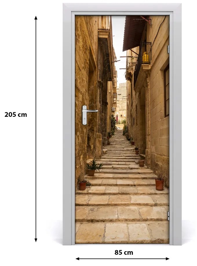 Fototapeta samolepící dveře Malta uličky 85x205 cm