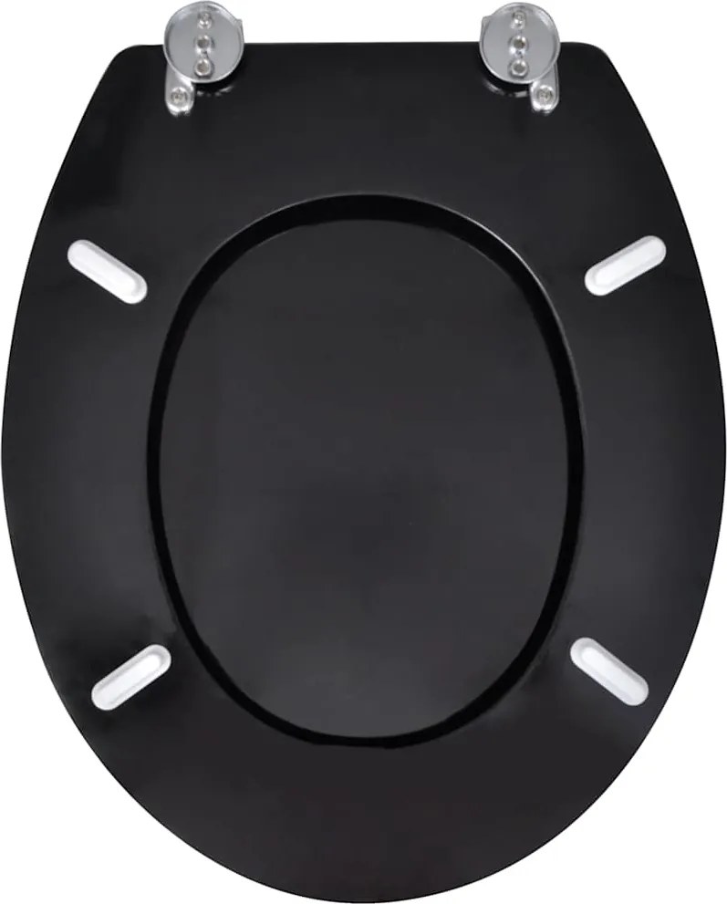 WC sedátko MDF s víkem jednoduchý design černé 140802
