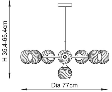 Endon 104051 - Lustr na tyči ALLEGRA 8xE14/7W/230V lesklý chrom