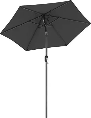 Zahradní slunečník 2,1 m, UPF 50+, sklopný, bez základny, šedý